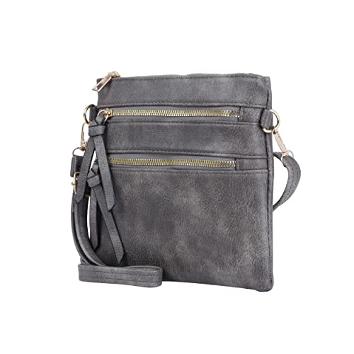 DELUXITY Designer Fashion Crossbody for Women (Pewter)