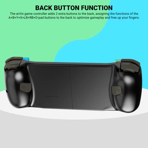 arVin Mobile Gaming Controller for iPhone iOS Android PC, Wireless Gamepad Joystick for iPhone 14/13/12/11, iPad, MacBook, Samsung Galaxy S22/S21/S20, TCL, Tablet, Call of Duty, Apex, with Back Button