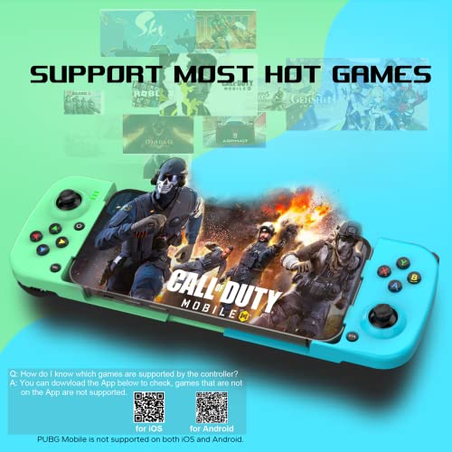 arVin Mobile Gaming Controller for iPhone iOS Android PC, Wireless Gamepad Joystick for iPhone 14/13/12/11, iPad, MacBook, Samsung Galaxy S22/S21/S20, TCL, Tablet, Call of Duty, Apex, with Back Button