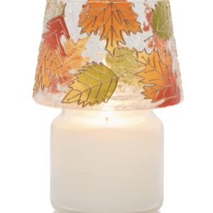 Yankee Candle Fall Leaves Crackle Glass Large Jar Candle Shade/Topper with Candle Tray