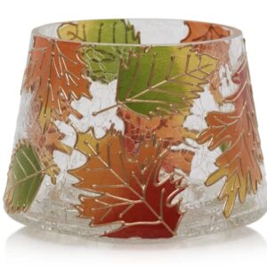 Yankee Candle Fall Leaves Crackle Glass Large Jar Candle Shade/Topper with Candle Tray