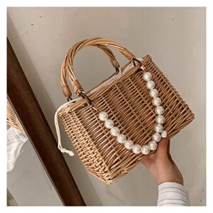 quul lace purses handbags women summer rattan handmade tote bags ladies ribbons beach basket bag pearl beads