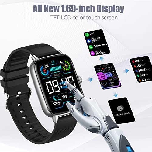 Smart Watch 2022 Bluetooth Call & Text Receive/Dial Smartwatch for Android & IOS Phone with 1.7" HD Touch Screen Fitness Activity Tracker with Heart Rate Sleep Monitor Pedometer Smart Watch for Women