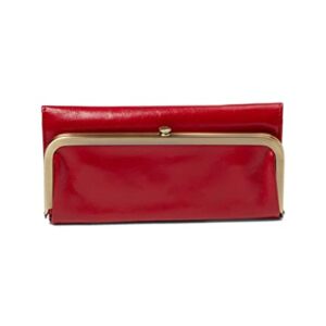 HOBO Rachel Clutch Wallet for Women - Soft Leather Construction with Magnetic Lock Closure, Zipper Pocket, Gorgeous and StylishCrimson One Size One Size