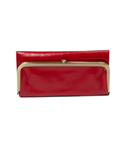 HOBO Rachel Clutch Wallet for Women - Soft Leather Construction with Magnetic Lock Closure, Zipper Pocket, Gorgeous and StylishCrimson One Size One Size