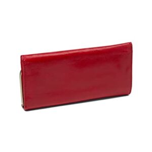 HOBO Rachel Clutch Wallet for Women - Soft Leather Construction with Magnetic Lock Closure, Zipper Pocket, Gorgeous and StylishCrimson One Size One Size