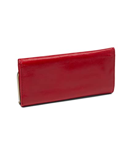 HOBO Rachel Clutch Wallet for Women - Soft Leather Construction with Magnetic Lock Closure, Zipper Pocket, Gorgeous and StylishCrimson One Size One Size