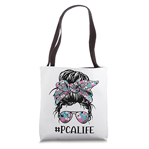 Messy Bun Glasses PCA Life Patient Care Assistant Nurse Life Tote Bag