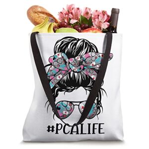 Messy Bun Glasses PCA Life Patient Care Assistant Nurse Life Tote Bag