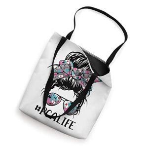 Messy Bun Glasses PCA Life Patient Care Assistant Nurse Life Tote Bag