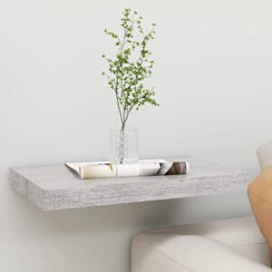 scarson floating wall shelf concrete gray 19.7″x9.1″x1.5″ mdf gray (1.54kg/3.388lb)