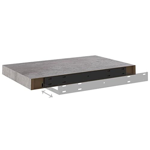 SCARSON Floating Wall Shelf Concrete Gray 19.7"x9.1"x1.5" MDF Gray (1.54KG/3.388LB)