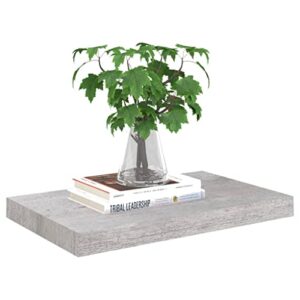 SCARSON Floating Wall Shelf Concrete Gray 19.7"x9.1"x1.5" MDF Gray (1.54KG/3.388LB)