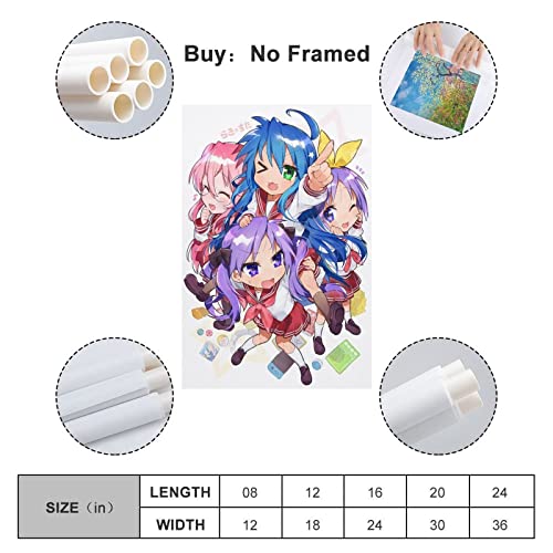 Anime Lucky Star Poster Decorative Painting Canvas Wall Posters And Art Picture Print Modern Family Bedroom Decor Posters 12x18inch(30x45cm)