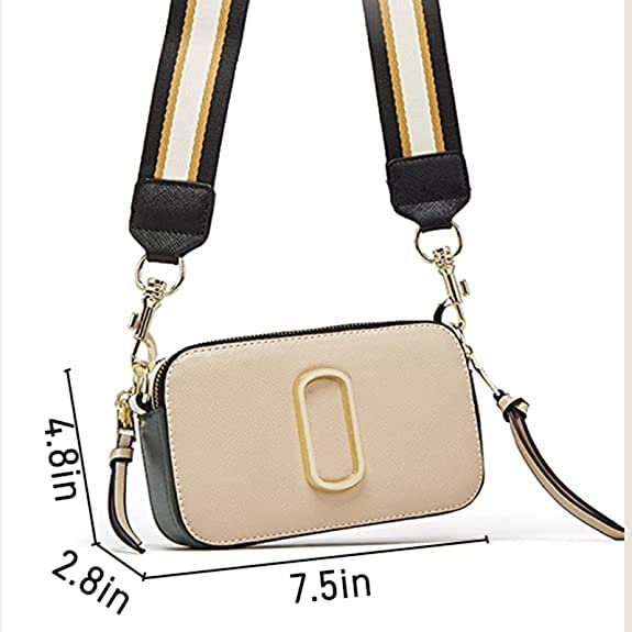 FjcCfrFw snapshot bag small thick strap crossbody bags for women trendy clutch or crossbody purses for women (Khaki)