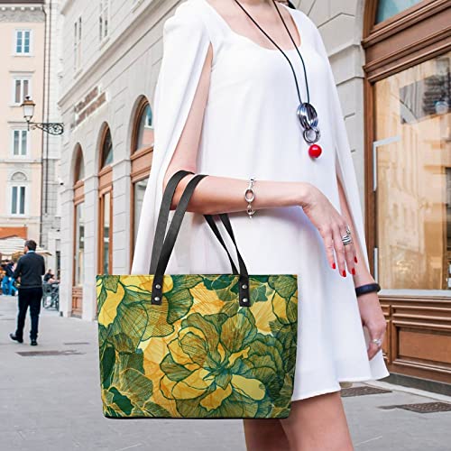 Womens Handbag Flowers Leather Tote Bag Top Handle Satchel Bags For Lady