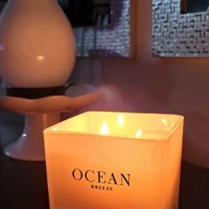 ME Mini-Escapes - 14 Oz Ocean Scented Candle Soy Wax with Inspirational Quote - Fragrant Blend of Bergamot, Cedarwood & Saffron - Aromatherapy Candles for Relaxation & Stress Relief