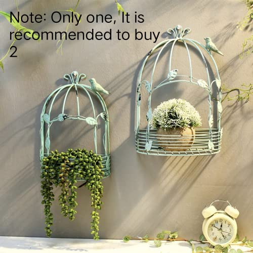 8.66"Art Wall Decor Metal Floating Shelves Hanging Bird Cage Display Rack Wall Mounted Storage Rack Indoor Outdoor Garden Decoration Wall Shelf Plant Stand Bedroom Livroom Office Sofa Cafe Home Decor