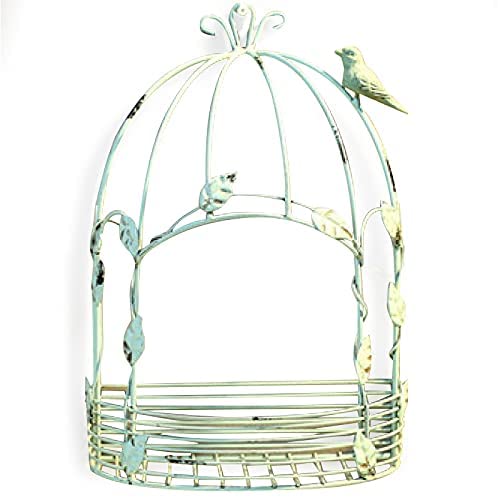 8.66"Art Wall Decor Metal Floating Shelves Hanging Bird Cage Display Rack Wall Mounted Storage Rack Indoor Outdoor Garden Decoration Wall Shelf Plant Stand Bedroom Livroom Office Sofa Cafe Home Decor