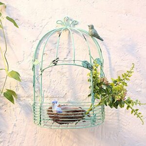 8.66"Art Wall Decor Metal Floating Shelves Hanging Bird Cage Display Rack Wall Mounted Storage Rack Indoor Outdoor Garden Decoration Wall Shelf Plant Stand Bedroom Livroom Office Sofa Cafe Home Decor