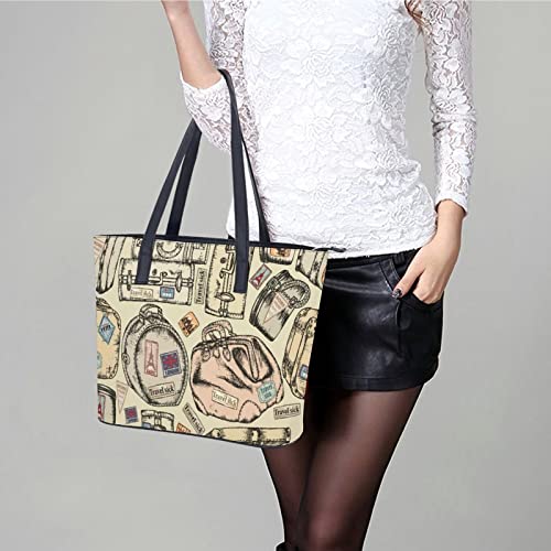 Womens Handbag Vintage Texture Leather Tote Bag Top Handle Satchel Bags For Lady