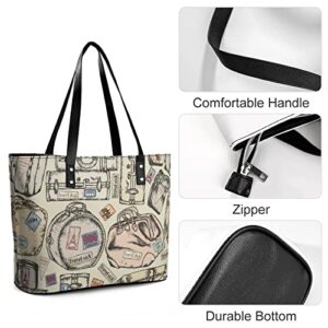 Womens Handbag Vintage Texture Leather Tote Bag Top Handle Satchel Bags For Lady