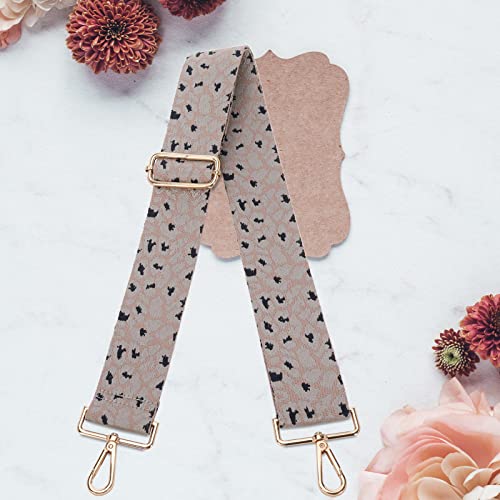 Purse Straps Replacement Crossbody - Crossbody Bag Straps for Purses, Wide Handbag Shoulder Strap for Tote Bags Guitar Style White Leopard (Wide:2'''')Medium