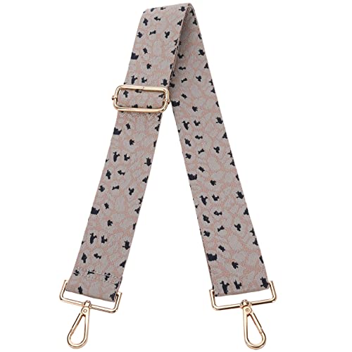 Purse Straps Replacement Crossbody - Crossbody Bag Straps for Purses, Wide Handbag Shoulder Strap for Tote Bags Guitar Style White Leopard (Wide:2'''')Medium