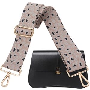 Purse Straps Replacement Crossbody - Crossbody Bag Straps for Purses, Wide Handbag Shoulder Strap for Tote Bags Guitar Style White Leopard (Wide:2'''')Medium