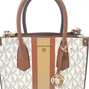 Michael Kors Center Stripe Maple Small Crossbody Satchel, Vanilla/Luggage