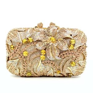 zlxdp evening hollow out crystal floral diamond evening clutch bag party wedding purse