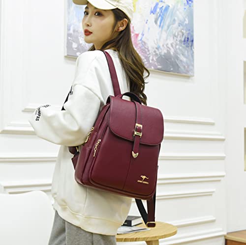 Anti-theft Backpack Purse Ladies Shoulder Bag Soft Leather Backpack Ladies Backpack Ladies Large Capacity Bag,Black Backpack,27 * 12 * 33CM