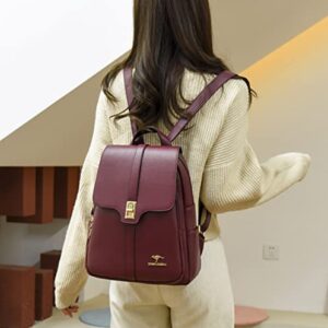 Anti-theft Backpack Purse Ladies Shoulder Bag Soft Leather Backpack Ladies Backpack Ladies Large Capacity Bag,Black Backpack,27 * 12 * 33CM