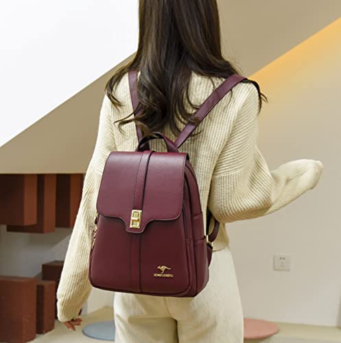 Anti-theft Backpack Purse Ladies Shoulder Bag Soft Leather Backpack Ladies Backpack Ladies Large Capacity Bag,Black Backpack,27 * 12 * 33CM