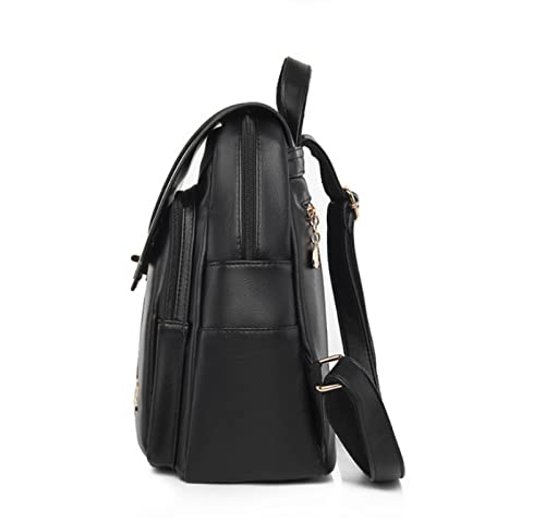 Anti-theft Backpack Purse Ladies Shoulder Bag Soft Leather Backpack Ladies Backpack Ladies Large Capacity Bag,Black Backpack,27 * 12 * 33CM