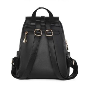 Anti-theft Backpack Purse Ladies Shoulder Bag Soft Leather Backpack Ladies Backpack Ladies Large Capacity Bag,Black Backpack,27 * 12 * 33CM