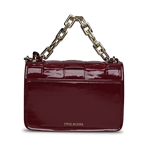 Steve Madden MATTERP Patent Woven Crossbody, Wine