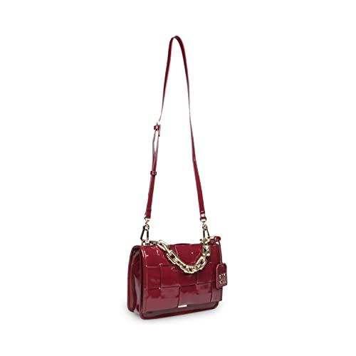 Steve Madden MATTERP Patent Woven Crossbody, Wine