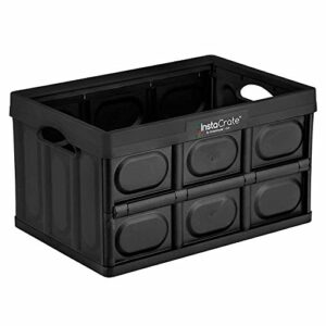 2 set of 3-pack instacrate collapsible 12-gallon storage bin for easy storage (black)