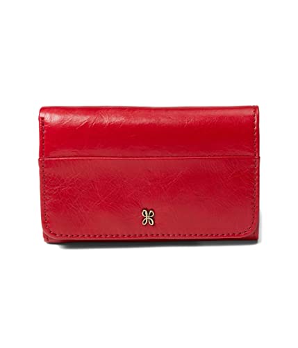 HOBO Jill Wallet For Women - Snap Flap Closure and Patterened Polyester Lining, Compact and Handy Wallet Crimson 1 One Size One Size