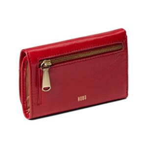 HOBO Jill Wallet For Women - Snap Flap Closure and Patterened Polyester Lining, Compact and Handy Wallet Crimson 1 One Size One Size