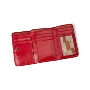 HOBO Jill Wallet For Women - Snap Flap Closure and Patterened Polyester Lining, Compact and Handy Wallet Crimson 1 One Size One Size