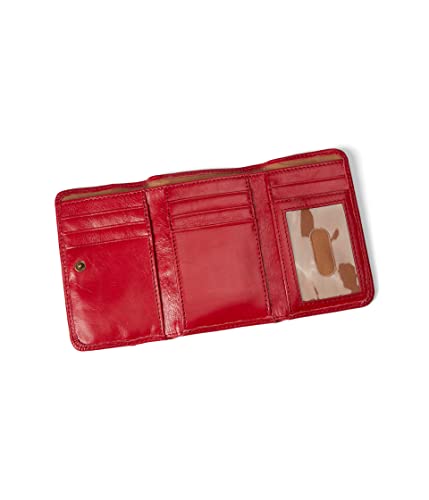 HOBO Jill Wallet For Women - Snap Flap Closure and Patterened Polyester Lining, Compact and Handy Wallet Crimson 1 One Size One Size