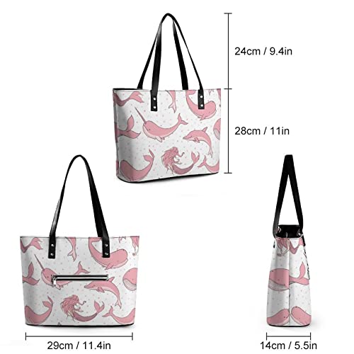 Womens Handbag Narwhals Pattern Leather Tote Bag Top Handle Satchel Bags For Lady