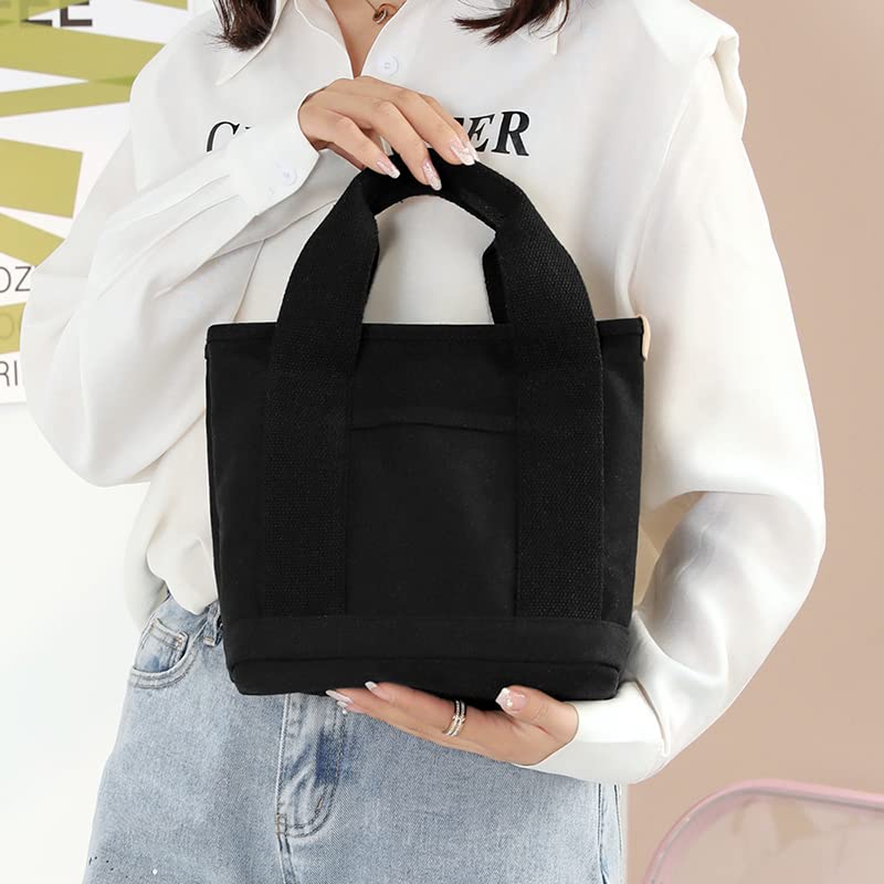 Tote Bag Women Small Satchel Bag Stylish Tote Handbag Mini Canvas Hobo Bag Fashion Shoulder Bag Crossbody Bag Travel Bags (#1 Black, One Size)