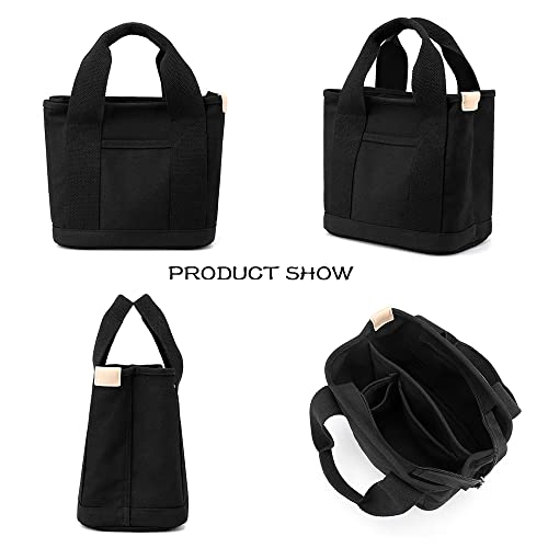 Tote Bag Women Small Satchel Bag Stylish Tote Handbag Mini Canvas Hobo Bag Fashion Shoulder Bag Crossbody Bag Travel Bags (#1 Black, One Size)