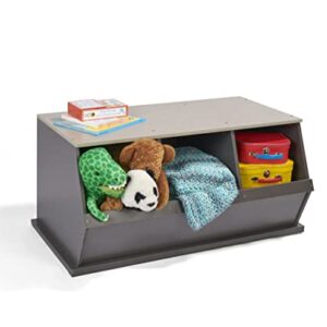 Badger Basket Stackable 3 Bin Open Storage Toy Organizing Cubby - Gray