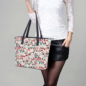 Womens Handbag Japanese Style Patterns Leather Tote Bag Top Handle Satchel Bags For Lady