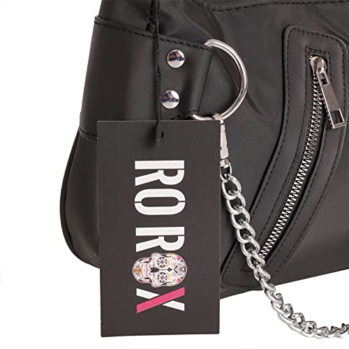 Ro Rox Veda Handbag Hobo Chain D-Ring Women's Shoulder Bag Punk Gothic