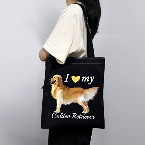 MBMSO Golden Retriever Gifts I Love My Golden Retriever Tote Bag gifts for Golden Retriever Lovers Owner Dog Mom Gifts (Golden Retriever TB-black)